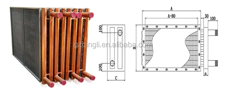 Copper Fin Tube Heat Recycle Machine Air Conditioner Radiator