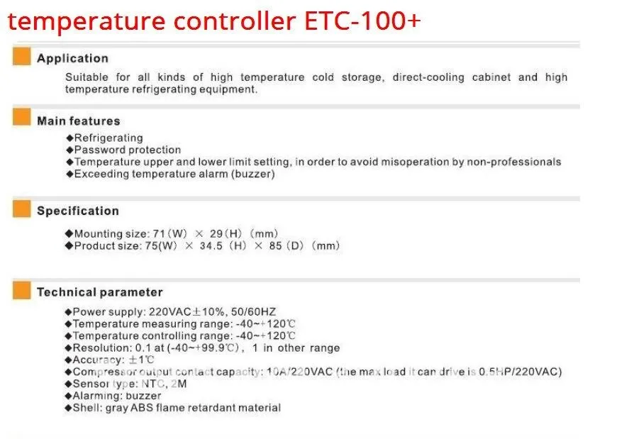Etc-100+elitech Digital Thermostat Temperature Controller - Buy ...