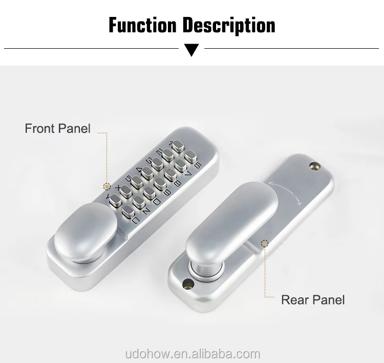 Udohow Keyless Entry Digital Door Lock - Mechanical Push Button Lock ...