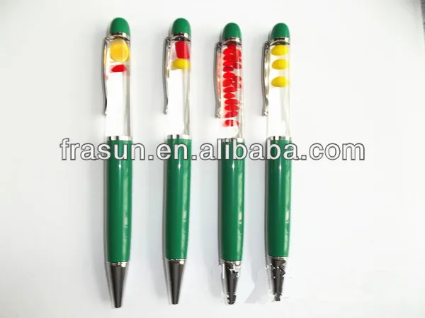 Custom Promotional Liquid 3D Floater Plastic Ball Pen