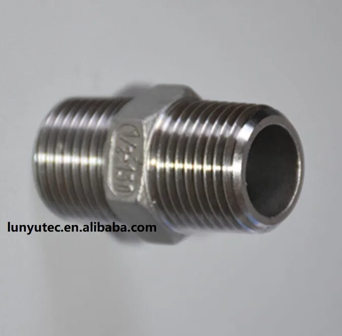 Stainless Steel Casting Pipe Fitting Hexagonal Barrel Nipple Bsp/ Npt ...
