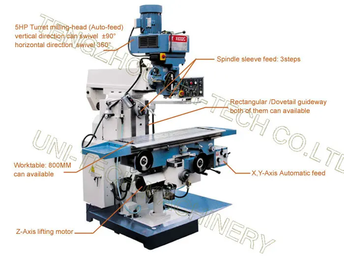 High Speed Mill Head Turret Milling Machine Xl6332c - Buy High Speed ...