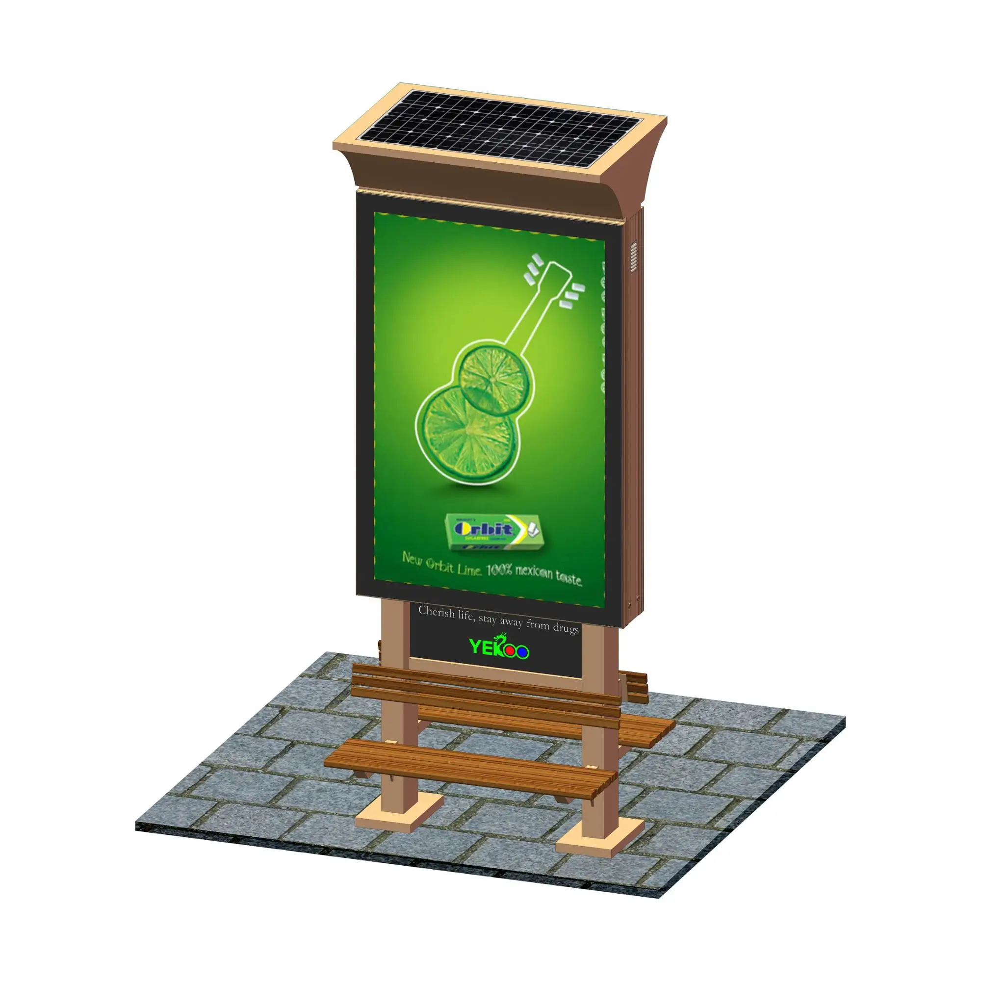 Outdoor Energy Saving Advertising Display Solar Power Light Box - Buy ...