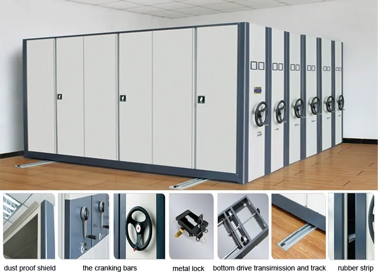 Library Compact Mobile Shelving Archive Cabinet Bulk Filing Cabinet