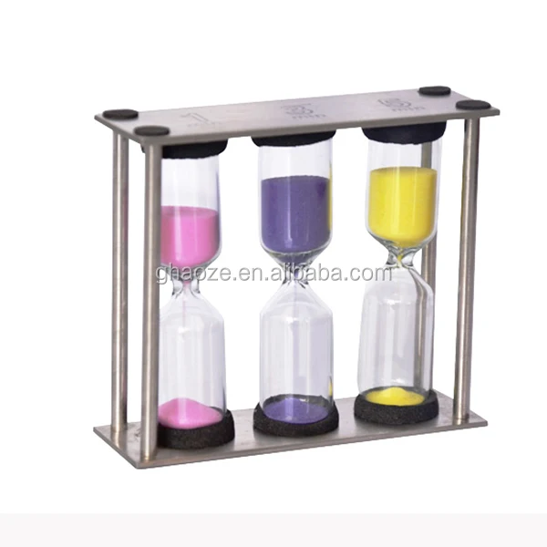 Custom 3 in 1 Metal Sand Timer Hourglasses - Eco-friendly