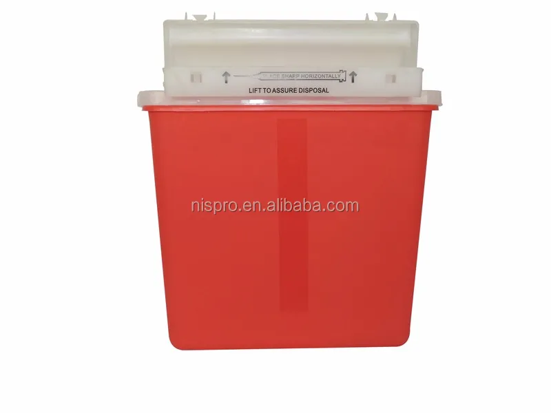 5qt Wall Mounted Medical Sharps Disposable Container For Hospital And ...