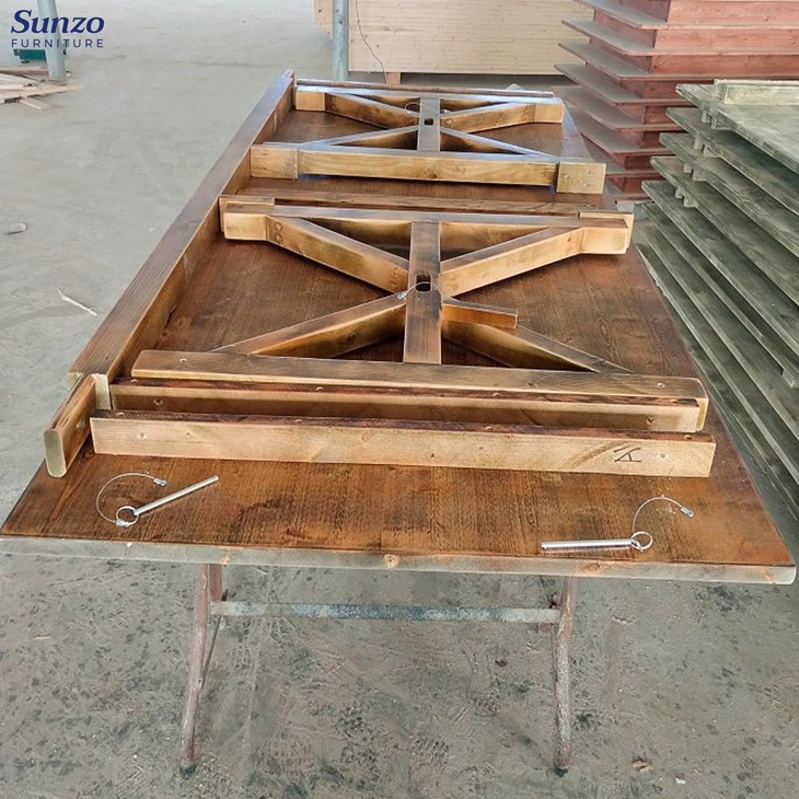 Rustic Wooden Folding Table For Farmhouse Event Venue Dining - Buy ...