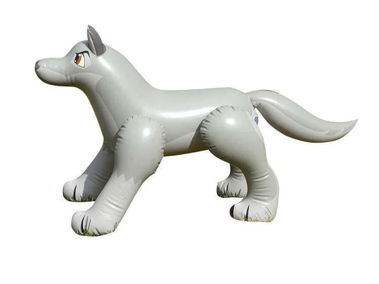 Hot Sale 3m Long Inflatable Gray Color Wolf Balloon for Cosplay