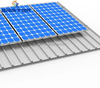 Pv Structure Solar Panel Pitched Corrugated Trapezoidal Standing Seam ...