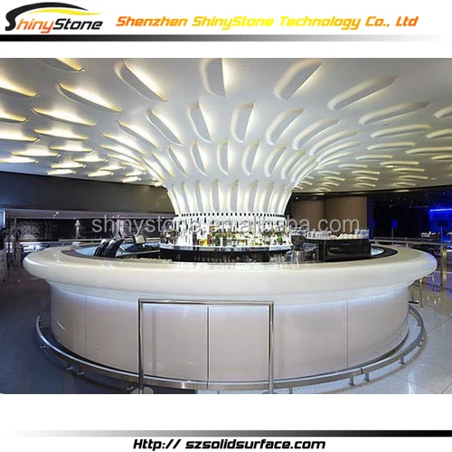 Luxurious Rounded Shape Man-made/stone Solid Surface Circular Home Bar ...