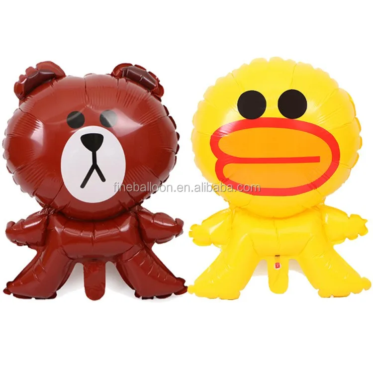 Line Friends Sally Duck And Brown Bear Helium Foil Balloon - Buy Duck ...