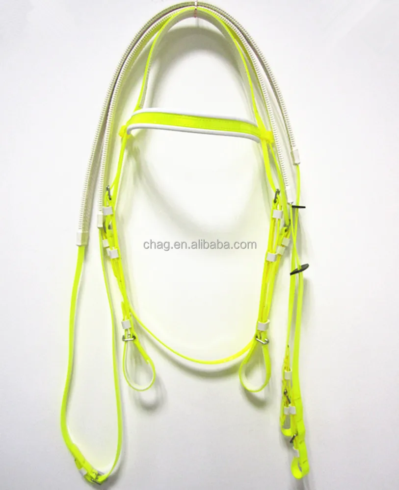 Fluorescent Yellow Tpu Webbing Horse Bridles And Reins - Buy Horse ...