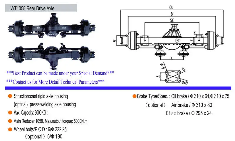 Auto Spare Parts Original Tractor Trailer Rear Drive Axle - Buy Tractor ...