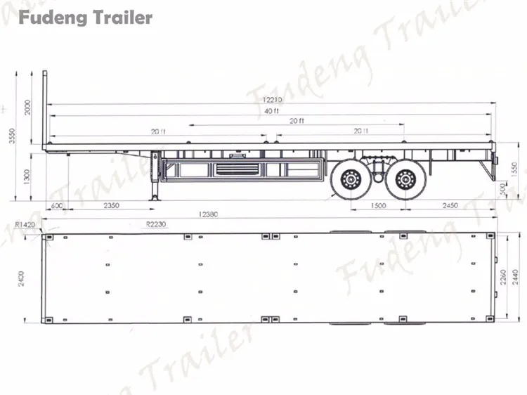 Preço barato contentores 40 pés reboque caminhão made in china-Trailers ...