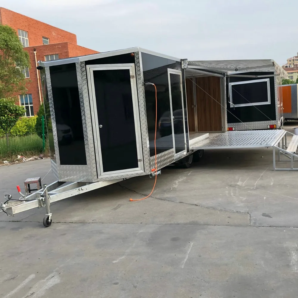 Customized Outdoor Aluminum Mobile Shop Trailer Export To Australia ...