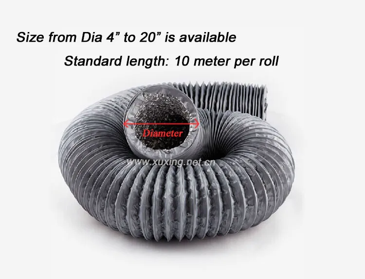 Air Conditioning Pvc Flexible Air Duct Hoods Ventilation Pipe - Buy ...