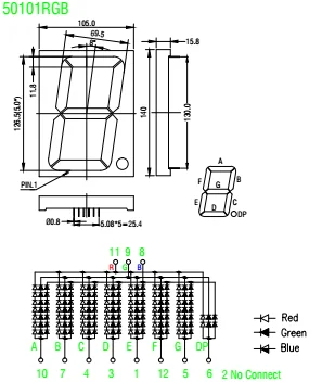 5 inch seven-segment led large led 7 segment display rgb, View led 7 ...