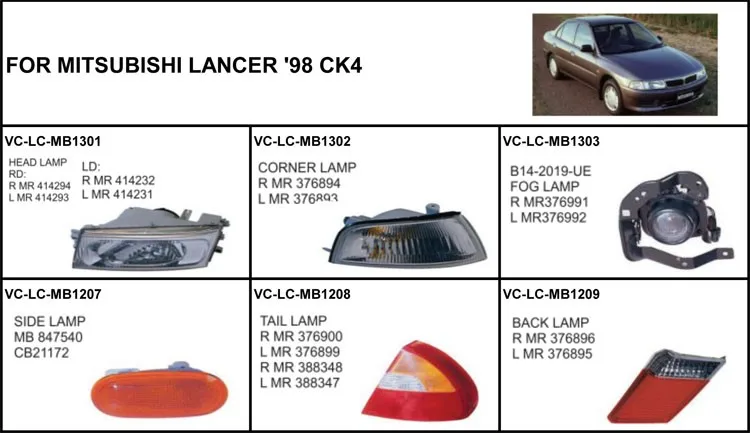 Oem Mr376900 Mr376899 Mr388348 Mr388347 For Mitsubishi Lancer 1998 Ck4 ...