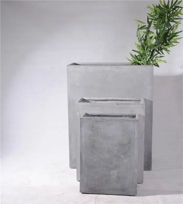 Fiberstone Stacked Vertical Outdoor Rectangular Planter Box Concrete ...