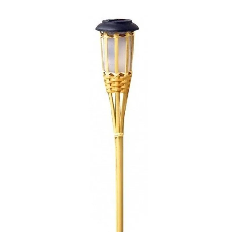 2018 Solar Bamboo Tiki Torch Flame Warm Led Amber Flickering Light ...