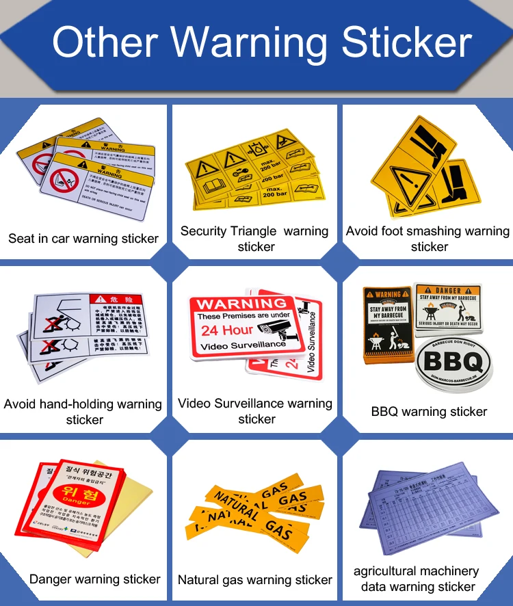 Custom Industrial Danger Hazard Security Safety Tactile Warning Decal ...