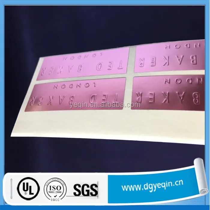 Aluminium Metallic Foil Custom Print Red Foil Sticker,Self Adhesive ...