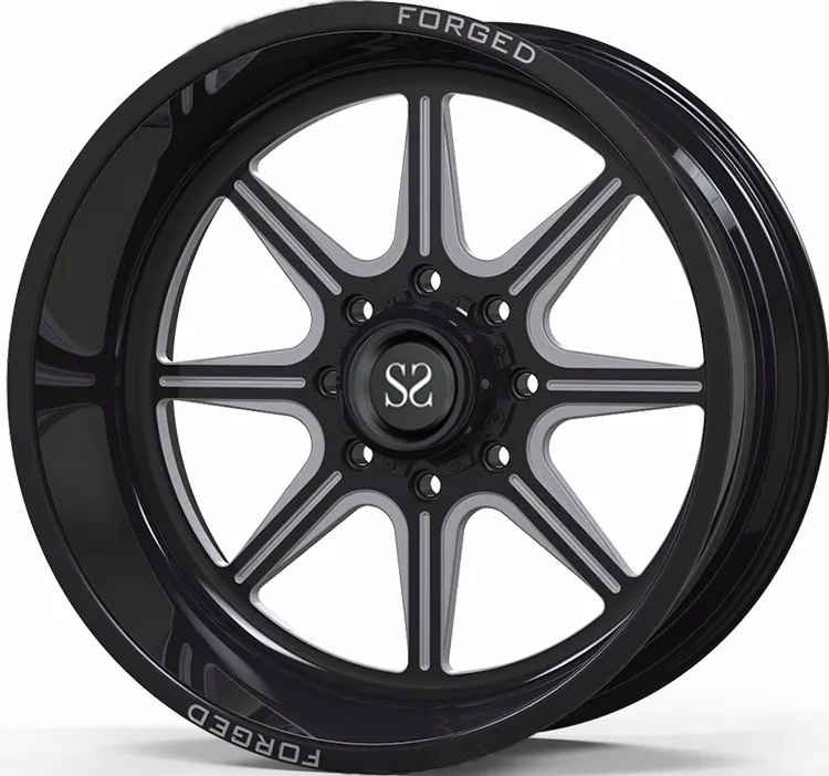 SAE J2530 20 Inch Replica Forged Alloy 4x4 Wheels, Black Rims