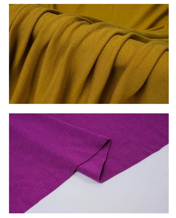 Knitted Rayon Spandex French Rib Fabric - Versatile & Durable