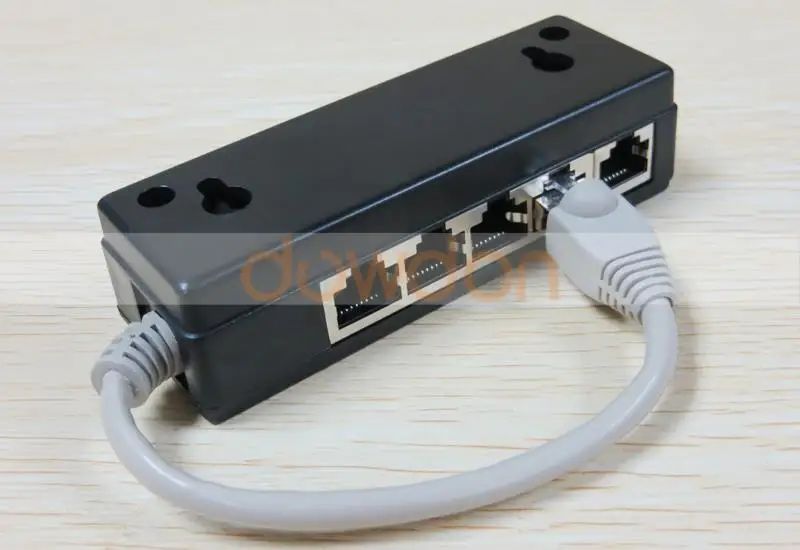Black Shielded 5 Ports Rj45 1 To 5 Splitter Isdn Ethernet Converter ...