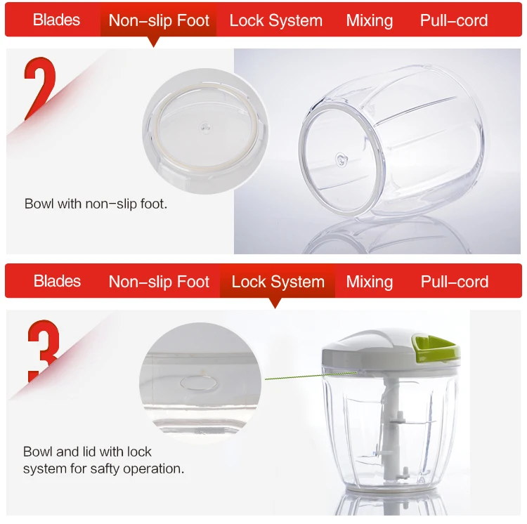 Manual Hand Held Pull String Multi-function Pull Food Chopper Pulling ...