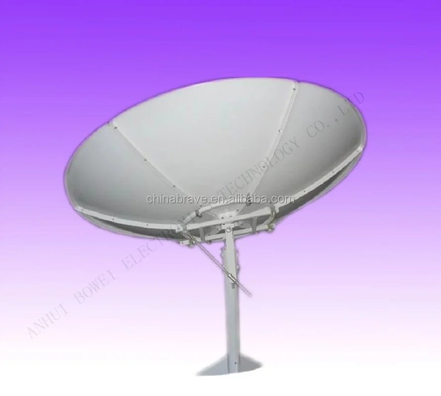 Sri Lanka 2.1 M Prime Focus Satellite C/ Ku Band Dish Antenna 6.9 W/ 2 ...