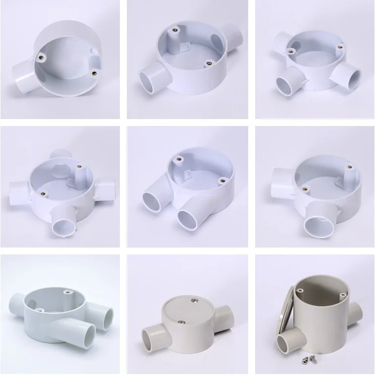 20mm 25mm Pvc Circular Box For 2 / Tow Way Junction Boxes - Buy ...
