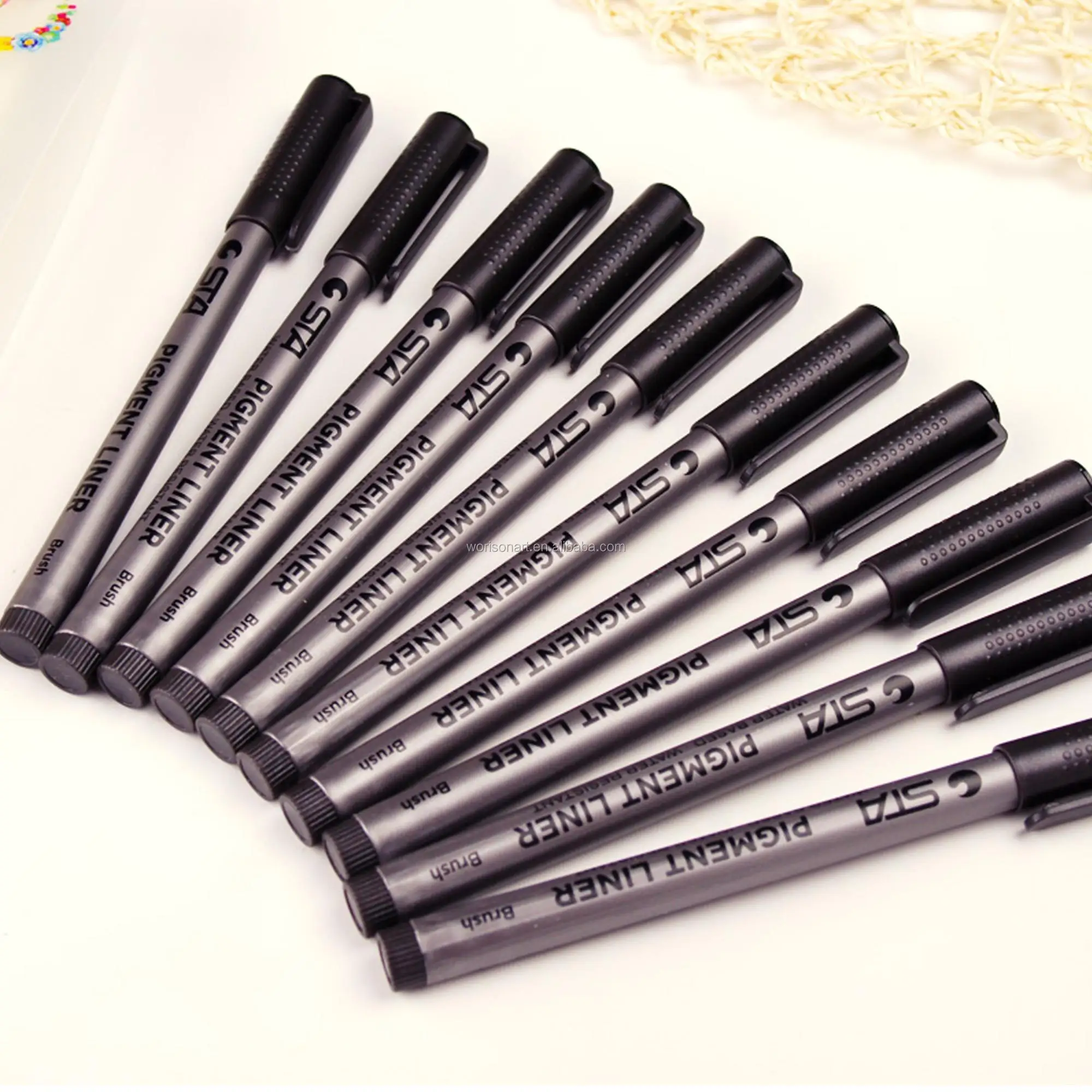 STA Waterproof Fade Proof Micron Pentip Fine Liner Black