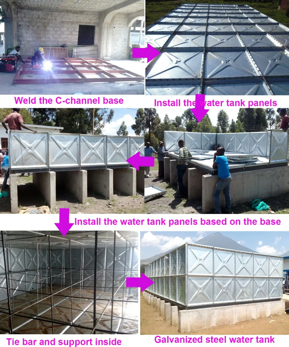 Pressed Steel Galvanized Steel Water Tank - High Productivity