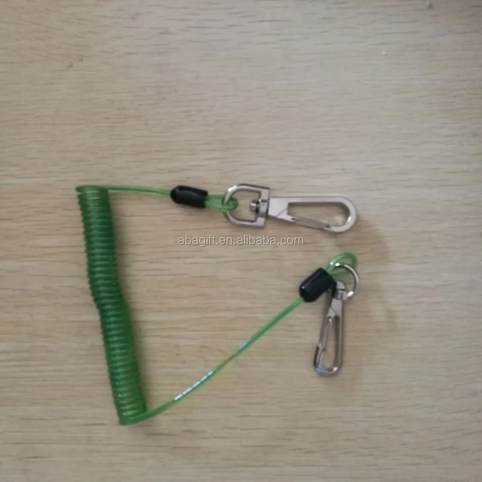 Plastic Elastic Coiled Spring Lanyard With Hook - Buy Elastic Coiled ...