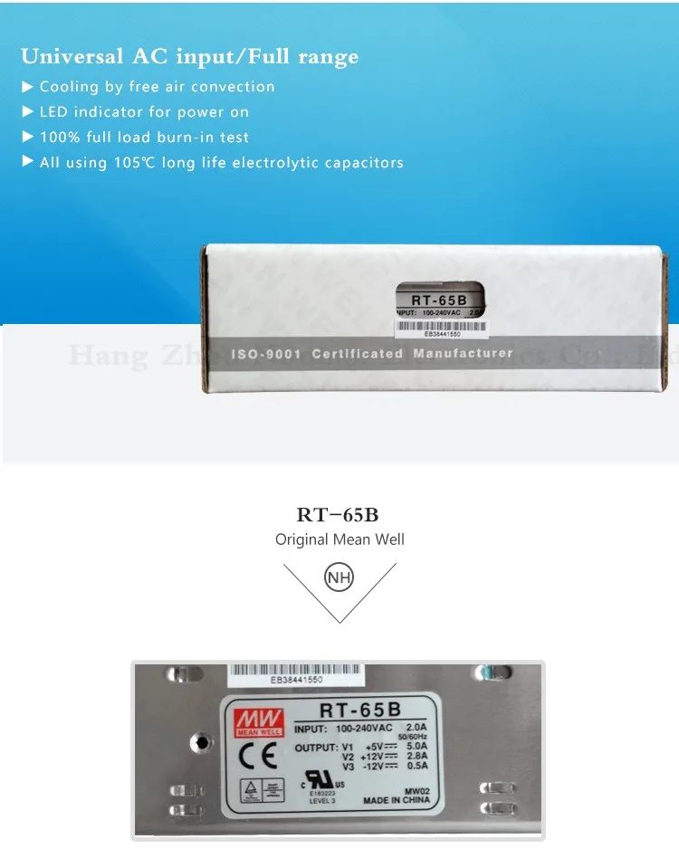 Mean Well RT-65B Triple Output Power Supply - 65W LED Solution