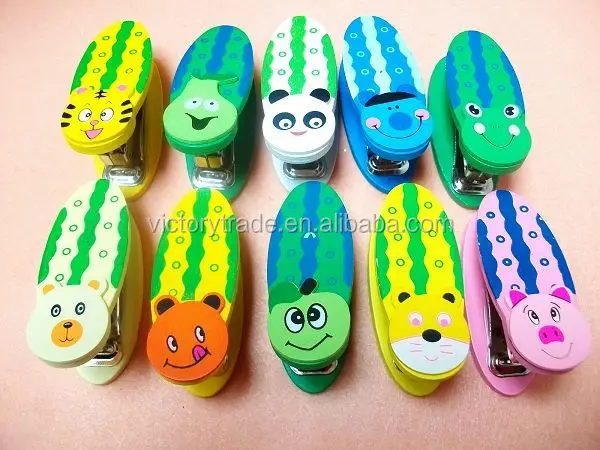V-gf10-16 Colorful Wood Cute Funny Animal Shape Mini Staplers For ...