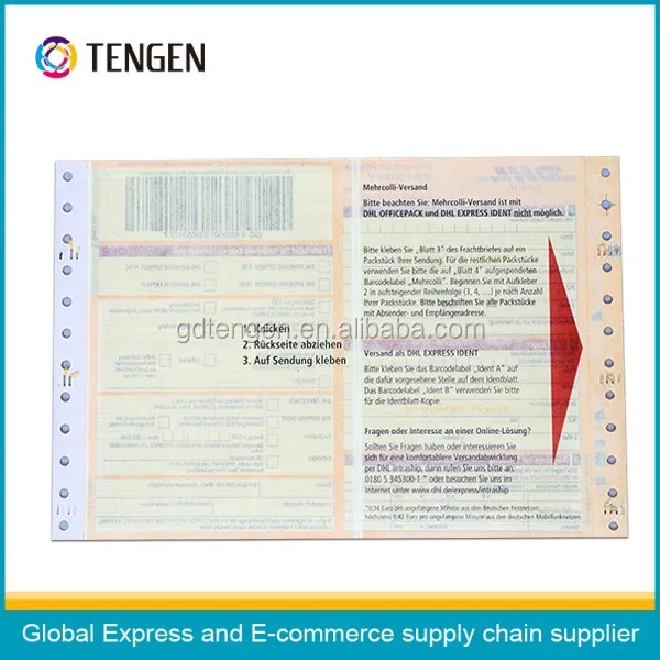 Dhl High Quality Courier Waybill With Barcode And Digital Number - Buy ...