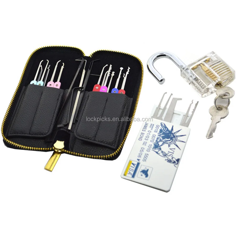 Stainless Steel 22pcs Lock Pick Set + Credit Card Shape Lock Pick Kit ...
