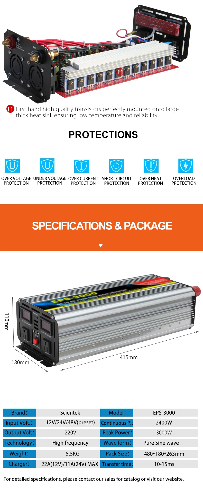 Solar Inverter Power Inverter 3000w 3kw 12v 24v 48v Dc To Ac 220v 230v ...