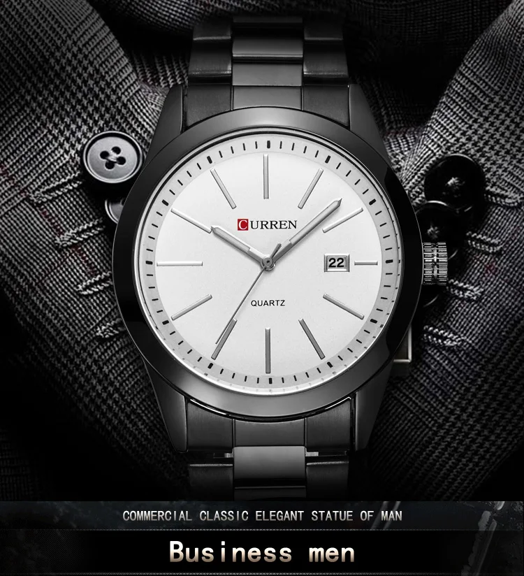 2017 New Design Chain Quartz Curren 8091 Watch Stainless Steel Back ...