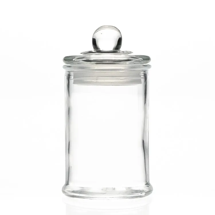 160ml 5.5oz Mini Small Straight Round Glass Candy Jars With Glass Lids ...