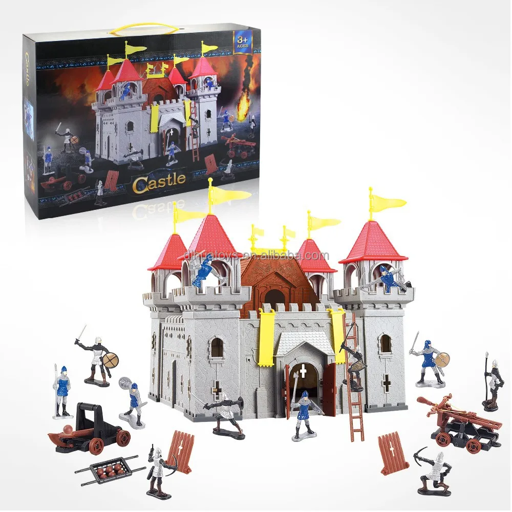 indoor speelkasteel mini kasteel speelgoed met plastic soldaat-Andere ...