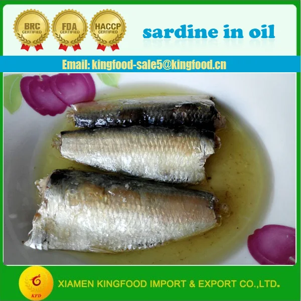 Chinese Wholesale Canned Sardine Fresh Chinese Canned Sardines 125g ...