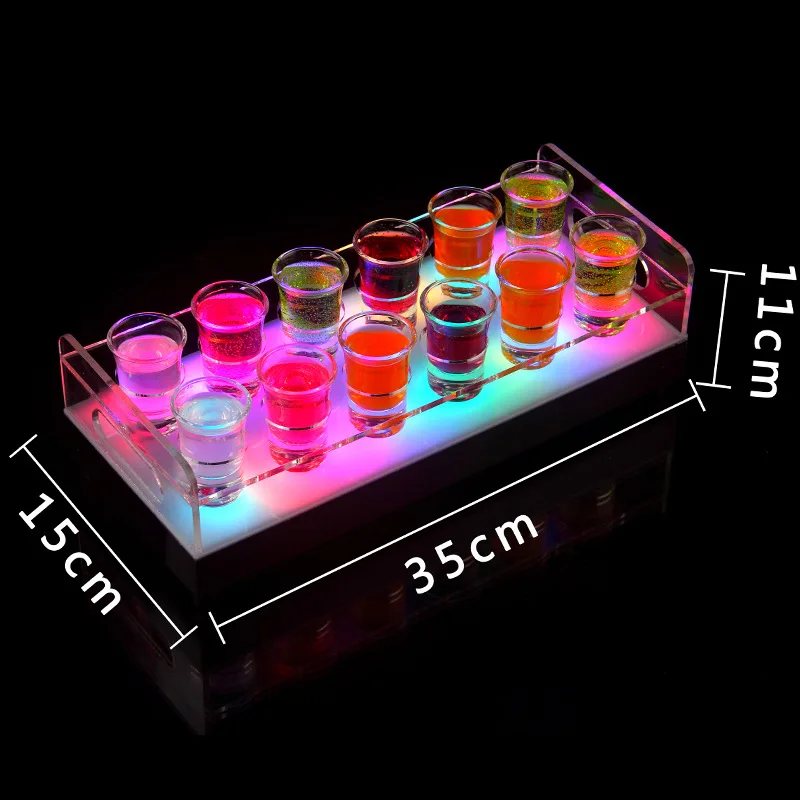 Light Up Led Wine Tray Acrylic Led Shot Glass Tray With Led Lights ...