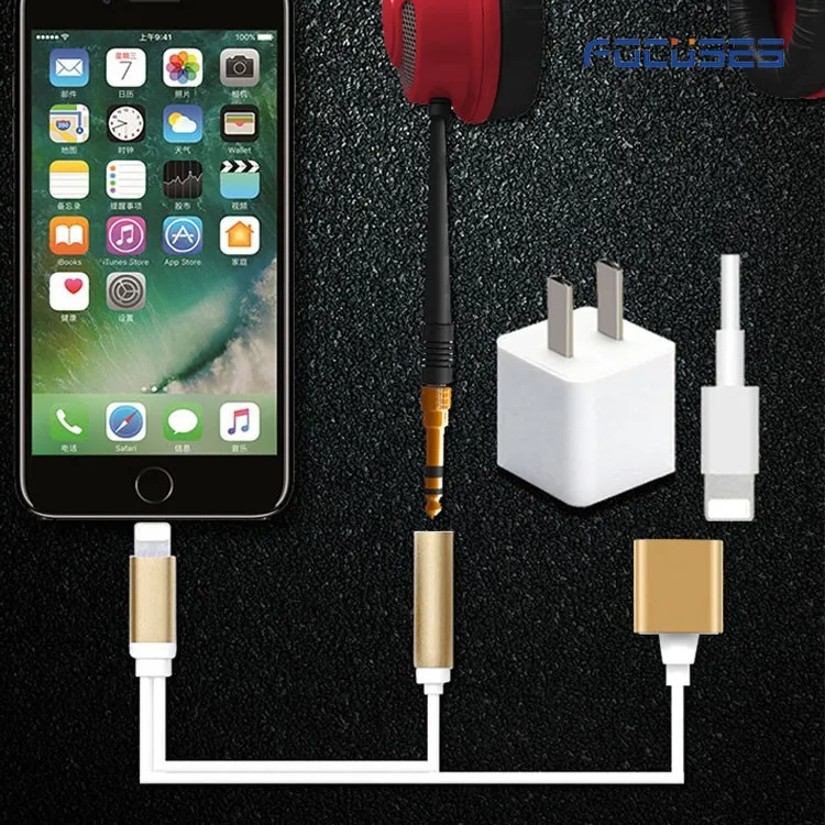 cabo de dados usb para o iphone 8 2 em 1 suporte iOs 10.3 e acima de ...