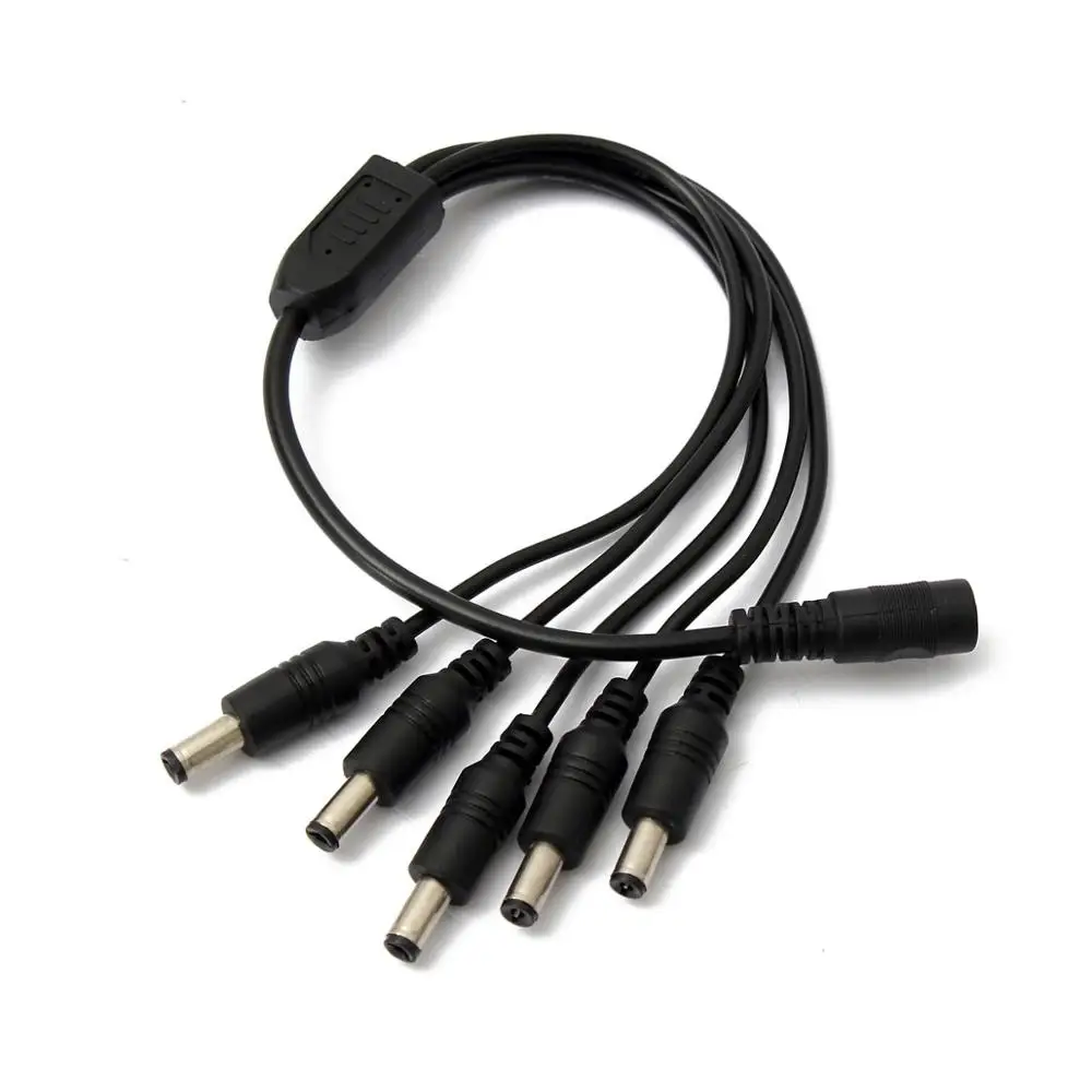 5.5 X 2.1mm 1 To 4 Female To Male Plug Dc Power Splitter Adapter Cable ...
