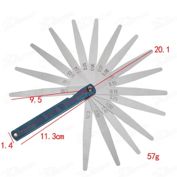 Stainless Steel 0.02mm To 1mm 17 Blade Thread Thickness Gap Metric ...
