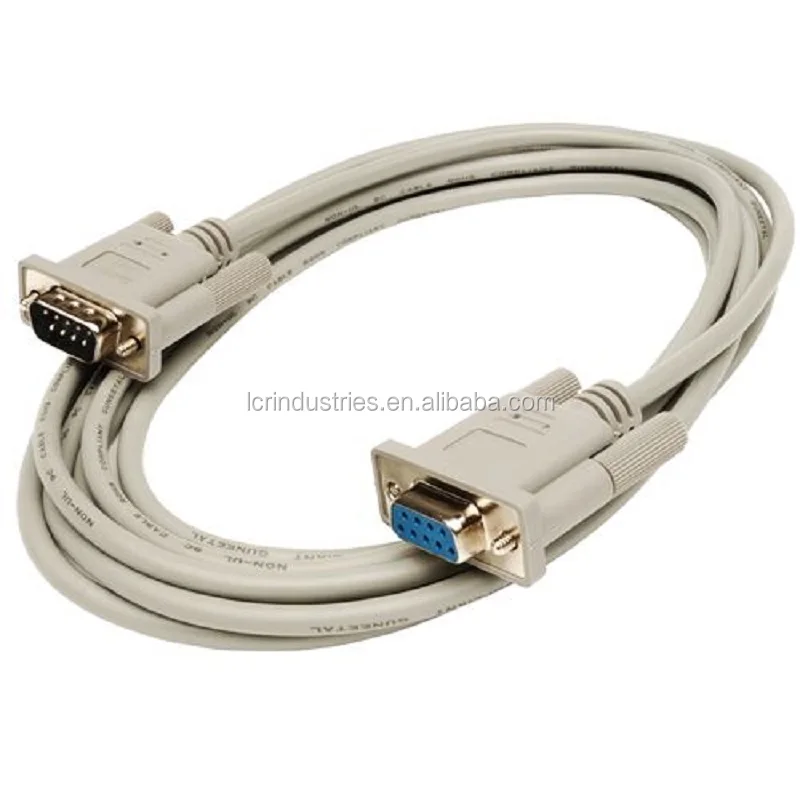 DB9 9 Pin Serial RS232 M/F Cable - 15ft Length for Data Transfer