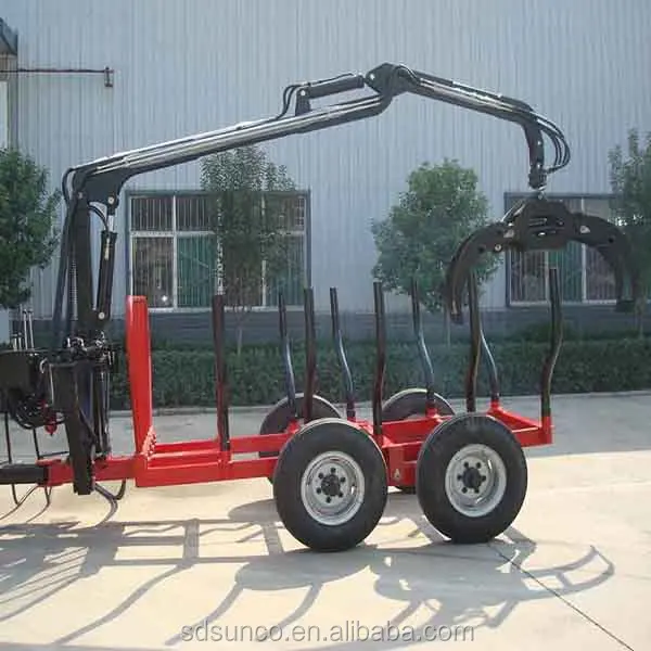Tractor Logging Loader Trailer with Crane - Efficient Logging